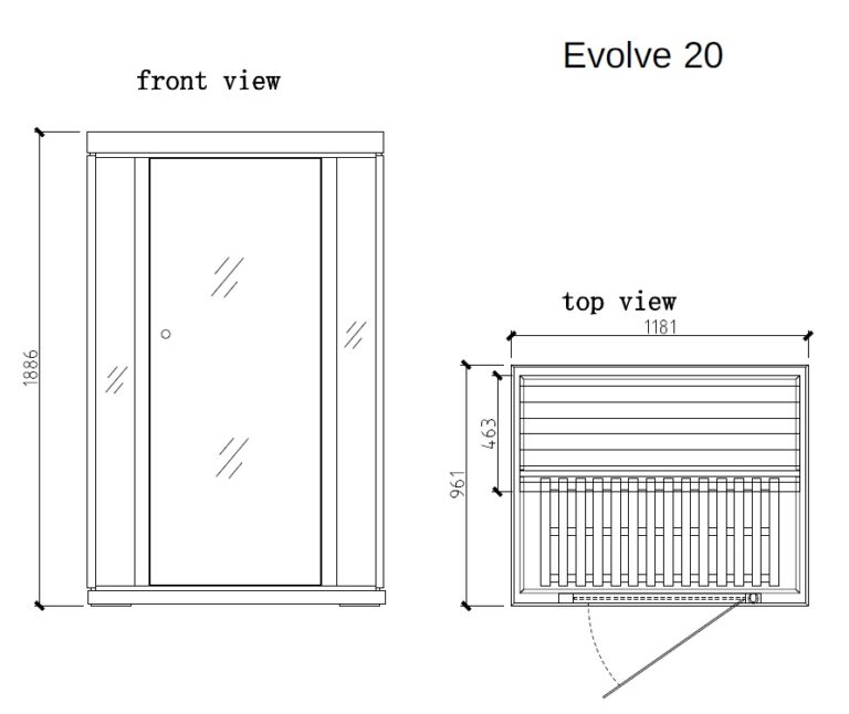 2 Person Infrared Sauna | Evolve 20 Double Sauna | Sun Stream